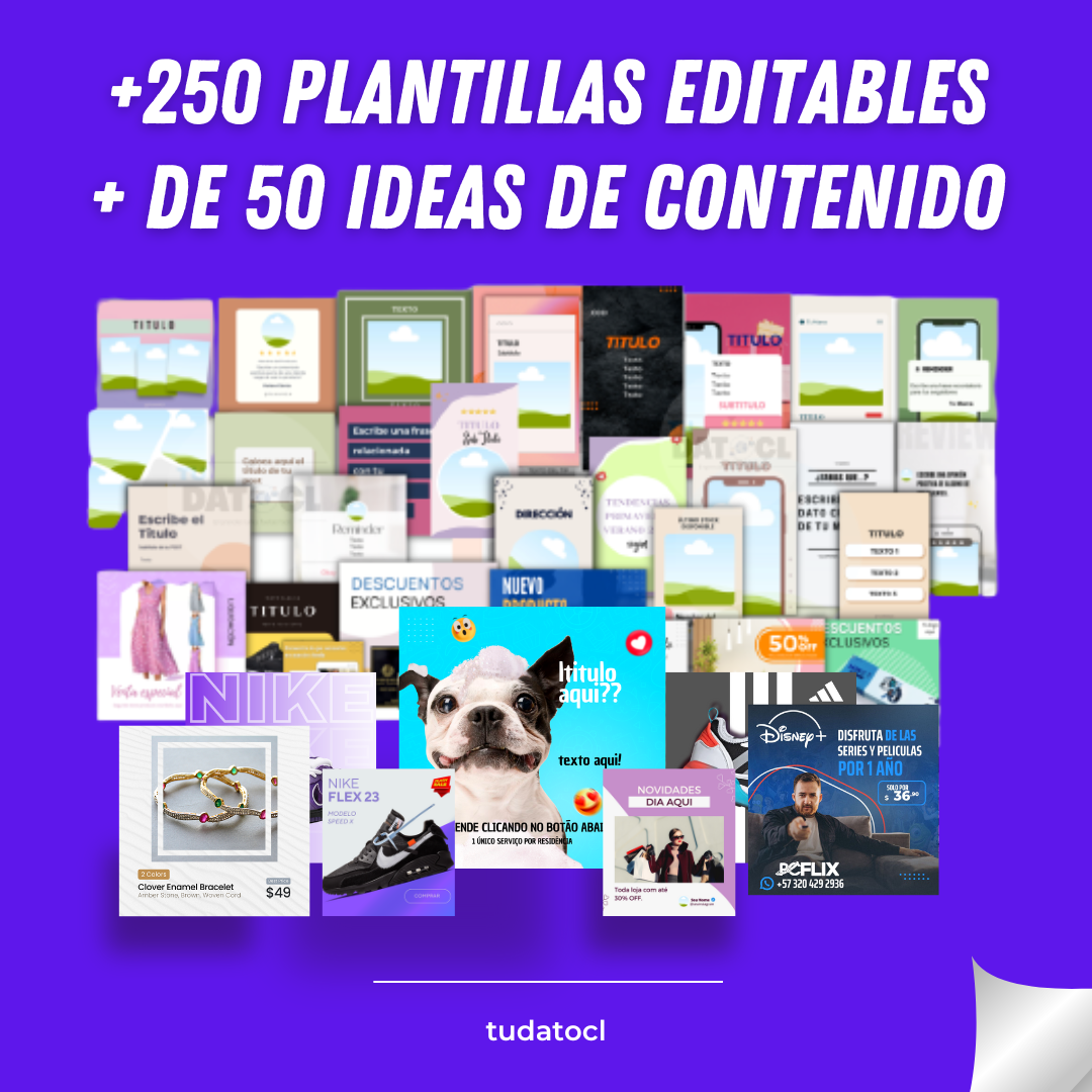 Pack +250 plantillas editables | Tudatocl